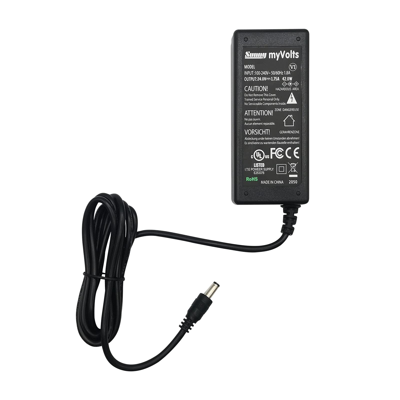 MyVolts 24V Power Supply Adaptor Compatible with/Replacement for Zebra ZD400, ZD410, ZD410D, ZD420, ZD420c Printer - US Plug