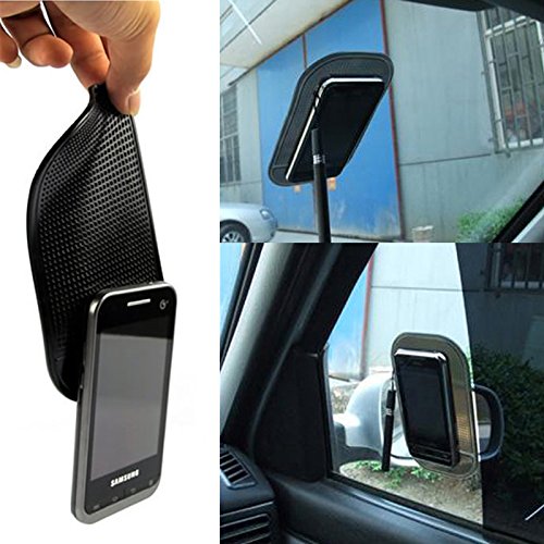 Car Dashboard Non Slip Mat, Bysameyee 5-Pack Anti-Slide Sticky Extra-Thick Dash Pad for Radar Detector, Cell Phone, Keys, Glass, Mirrors, Metal, GPS, Coins