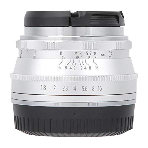 Camera Lens Portable Mirrorless Camera Lens 25mm F1.8 Multi-Layer Coating Mirrorless Camera Lens EF-M/EOSM Mount for Canon M2/M3/M5/M6/M10/M100/M50(Silver)