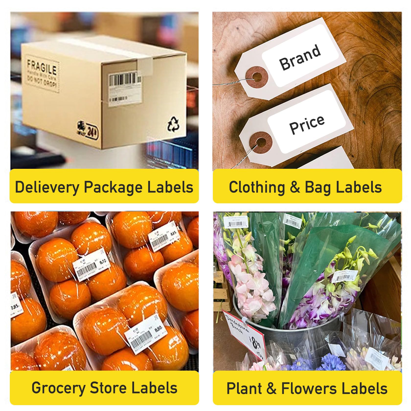 2 x 1 Direct Thermal Laverls, Thermal Name Label Stickers, Thermal Label Stickers, Barcode Label Thermal-1 Roll,1000 Labels