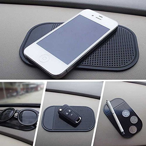 Car Dashboard Non Slip Mat, Bysameyee 5-Pack Anti-Slide Sticky Extra-Thick Dash Pad for Radar Detector, Cell Phone, Keys, Glass, Mirrors, Metal, GPS, Coins