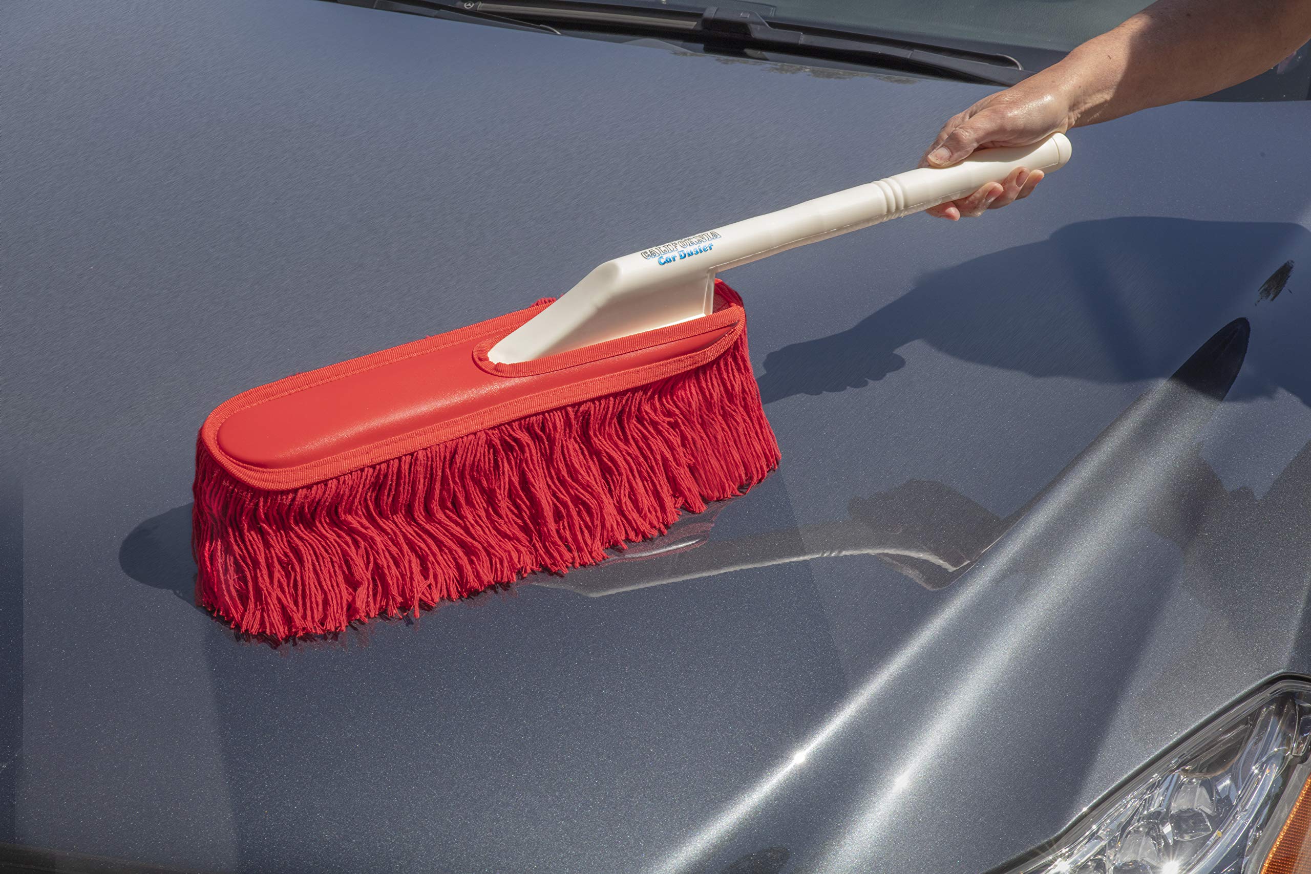 The Original California Car Duster California Car Duster 62443 Standard Car Duster with Plastic Handle, Red 25 Inch