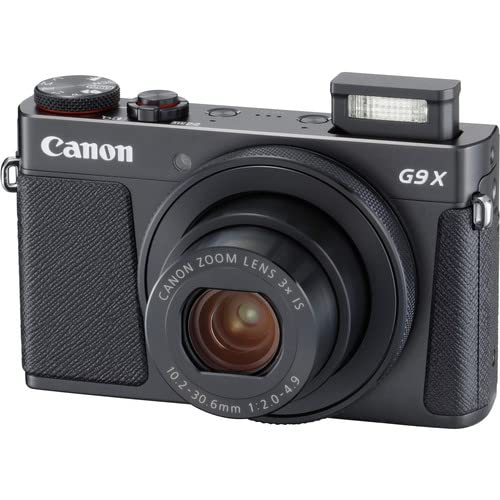 Canon PowerShot G9 X Mark II Digital Camera (Black) (1717C001), 64GB Memory Card, Card Reader, Soft Bag, Flex Tripod, Hand Strap, Memory Wallet, Cleaning Kit (International Model) (Renewed)