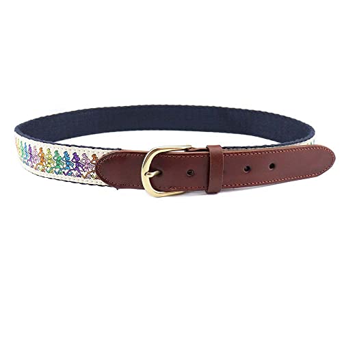 SEC.119 Grateful Dead Oatmeal Skeletons Casual Belt | Officially Licensed Apparel | Size 42