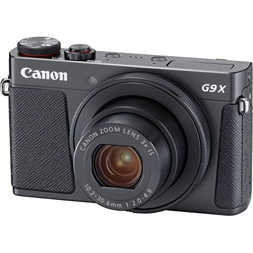 Canon PowerShot G9 X Mark II Digital Camera (Black) (1717C001), 64GB Memory Card, Card Reader, Soft Bag, Flex Tripod, Hand Strap, Memory Wallet, Cleaning Kit (International Model) (Renewed)