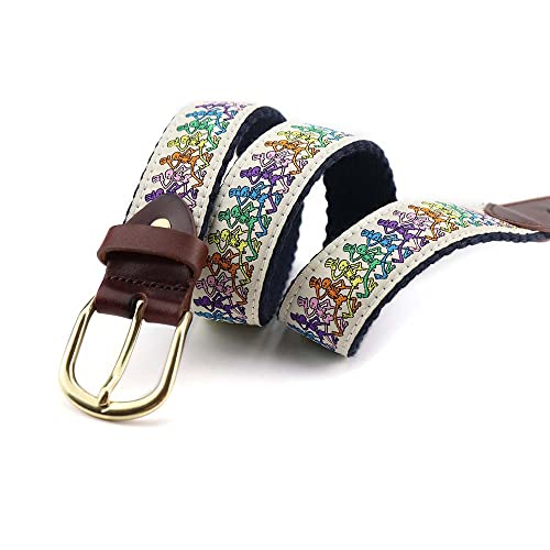 SEC.119 Grateful Dead Oatmeal Skeletons Casual Belt | Officially Licensed Apparel | Size 42