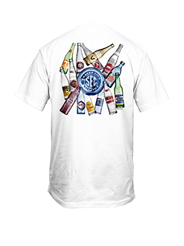 New World Graphics College Football SEC Victory Bottles Adult Unisex Short Sleeve T-Shirt, White- X-Large