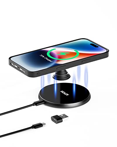 KPON Wireless Phone Charger for Thick Cases Up to 10mm - 15W Max Wireless Charging Pad for iPhone 14/13/12/11/SE/X/8/Wireless Phones - Compatible with Popsocket/Otterbox (Adapter Not Include)
