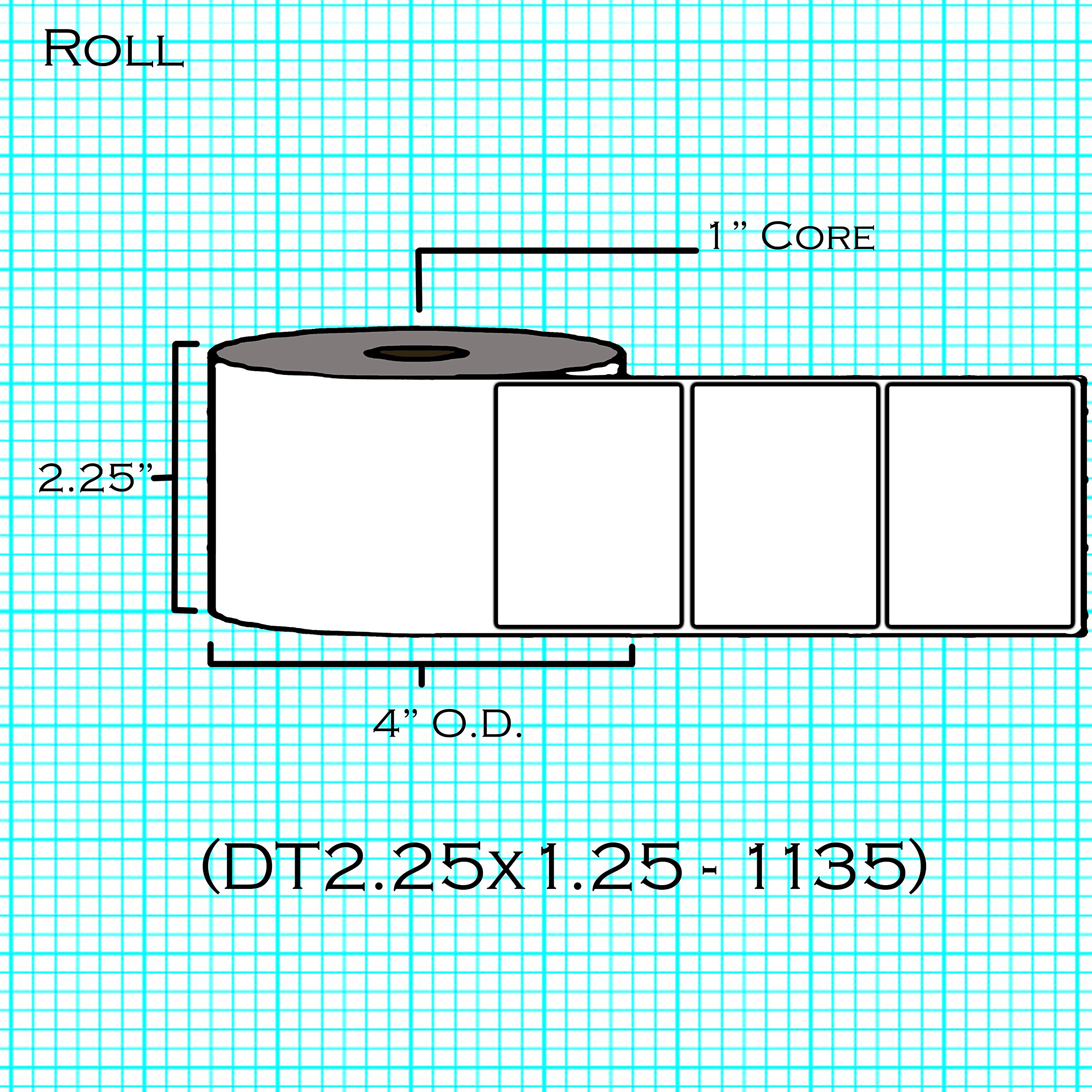 IDEALSEAL Compatible Replacement for 2.25 x1.25 Top Coated Direct Thermal 1135 Labels Per Roll (1 Roll) Strong Adhesive, Resistant to Scratches and Smudges, for Zebra 2844, ZD410, ZP450, ZP500, ZP505