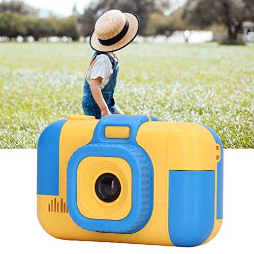 Kids Digital Camera, Portable ABS Kids Digital Camera with Cartoon Photo Frame Dual Cameras 40MP Support Video Recording Round Lovely Childrens Camera