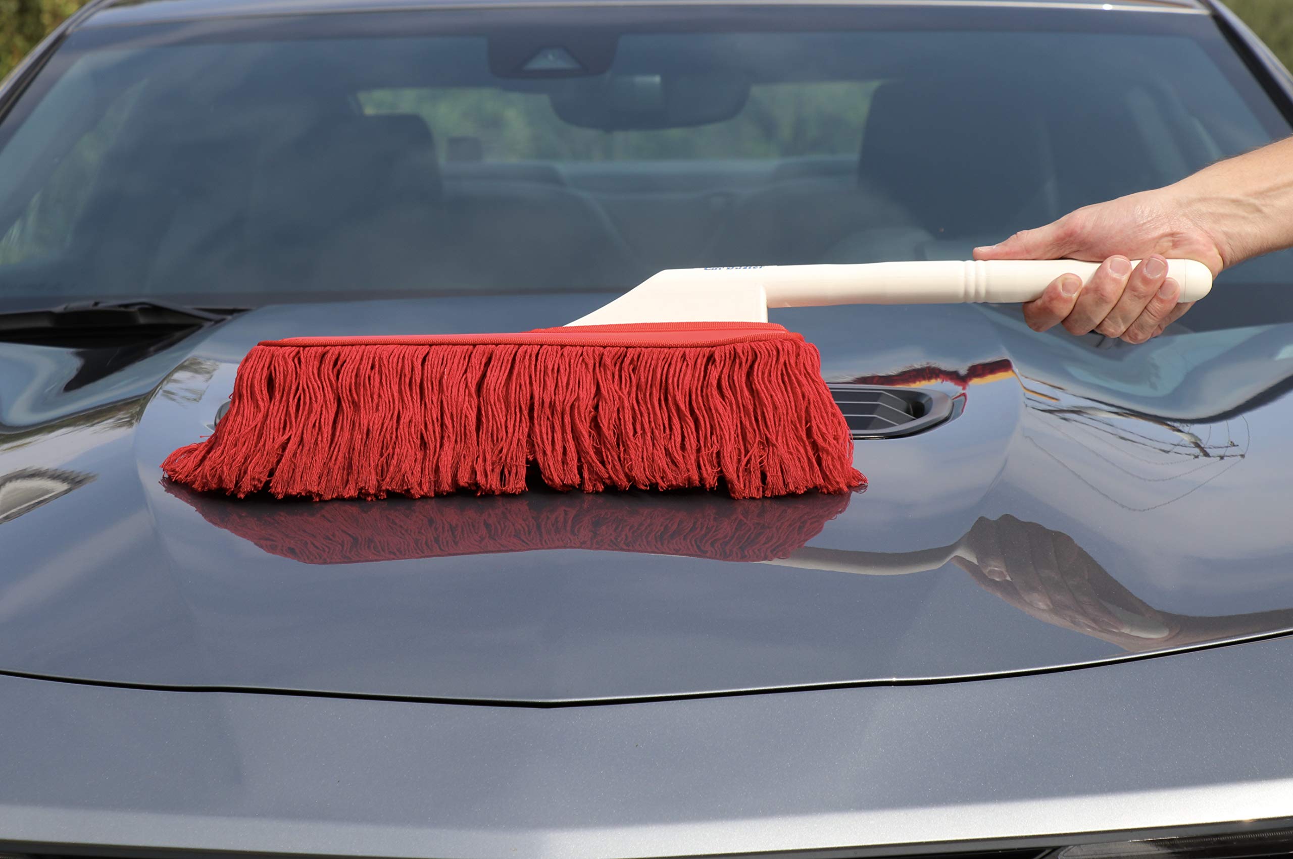 The Original California Car Duster California Car Duster 62443 Standard Car Duster with Plastic Handle, Red 25 Inch