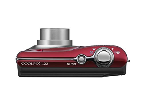 Nikon Coolpix L22 12.0MP Digital Camera with 3.6x Optical Zoom and 3.0-Inch LCD (Red-primary) (Renewed)