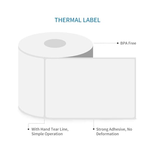 L LIKED 4 Rolls 4" x 6" Direct Blank Thermal Shipping Labels with 450 Labels/Roll - Compatible with Zebra 2844 ZP-450 ZP-500 ZP-505 (4 Rolls - 1800 Labels)