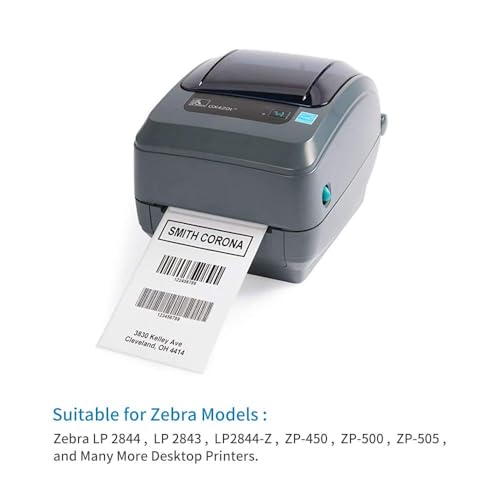 L LIKED 4 Rolls 4" x 6" Direct Blank Thermal Shipping Labels with 450 Labels/Roll - Compatible with Zebra 2844 ZP-450 ZP-500 ZP-505 (4 Rolls - 1800 Labels)