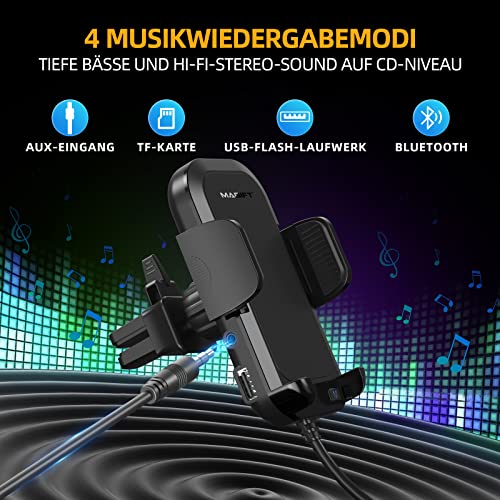 Magift Bluetooth Car Adapter-PD 20W Car Bluetooth Adapter,【Air Vent & Dashboard】Phone Holder,AUX FM Bluetooth Transmitter With Strong Microphone & HiFi Deep Bass Sound,Hands-free Calls & Music Player.