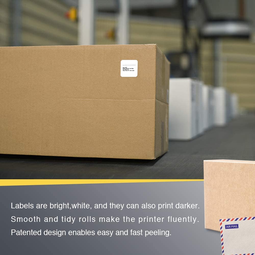 BETCKEY - 1" x 1" (25 mm x 25 mm) Square QR Code Labels Compatible with Zebra & More Label Printer,Premium Adhesive & Perforated [10 Rolls, 13800 Labels]