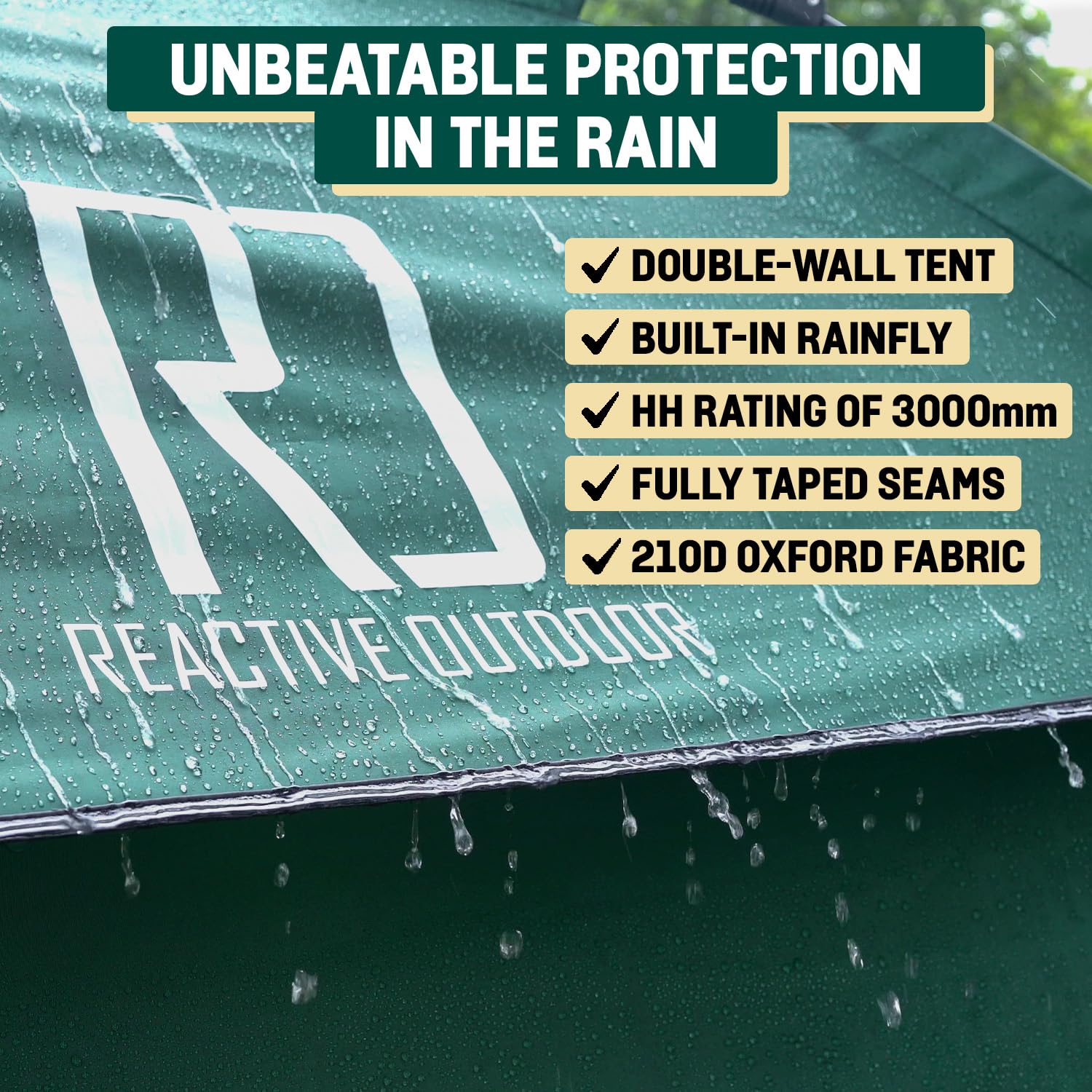 Reactive Outdoor Tent - 3 Second Tent - 3 Sec Instant Pop Up Tent - Easy and Quick Setup Camping Tent - 1 Person Setup Waterproof Double Layer Outdoor Camping Tent