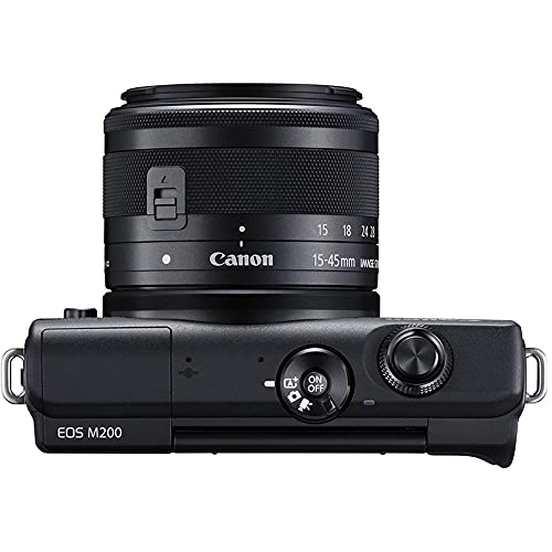 M200 Mirrorless Digital Camera with 15-45mm Lens (Black) vlogging Bundle, 500mm f/8.0 Preset Manual Focus Lens, Travel Kit with Accessories (Extra Battery, Digital Flash, 64Gb Memory +More)
