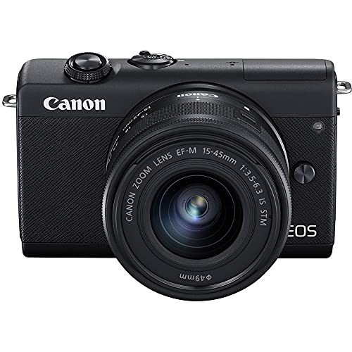 M200 Mirrorless Digital Camera with 15-45mm Lens (Black) vlogging Bundle, 500mm f/8.0 Preset Manual Focus Lens, Travel Kit with Accessories (Extra Battery, Digital Flash, 64Gb Memory +More)