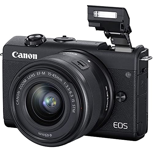 M200 Mirrorless Digital Camera with 15-45mm Lens (Black) vlogging Bundle, 500mm f/8.0 Preset Manual Focus Lens, Travel Kit with Accessories (Extra Battery, Digital Flash, 64Gb Memory +More)