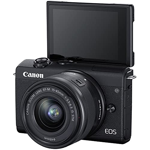 M200 Mirrorless Digital Camera with 15-45mm Lens (Black) vlogging Bundle, 500mm f/8.0 Preset Manual Focus Lens, Travel Kit with Accessories (Extra Battery, Digital Flash, 64Gb Memory +More)