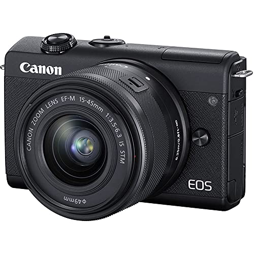 M200 Mirrorless Digital Camera with 15-45mm Lens (Black) vlogging Bundle, 500mm f/8.0 Preset Manual Focus Lens, Travel Kit with Accessories (Extra Battery, Digital Flash, 64Gb Memory +More)