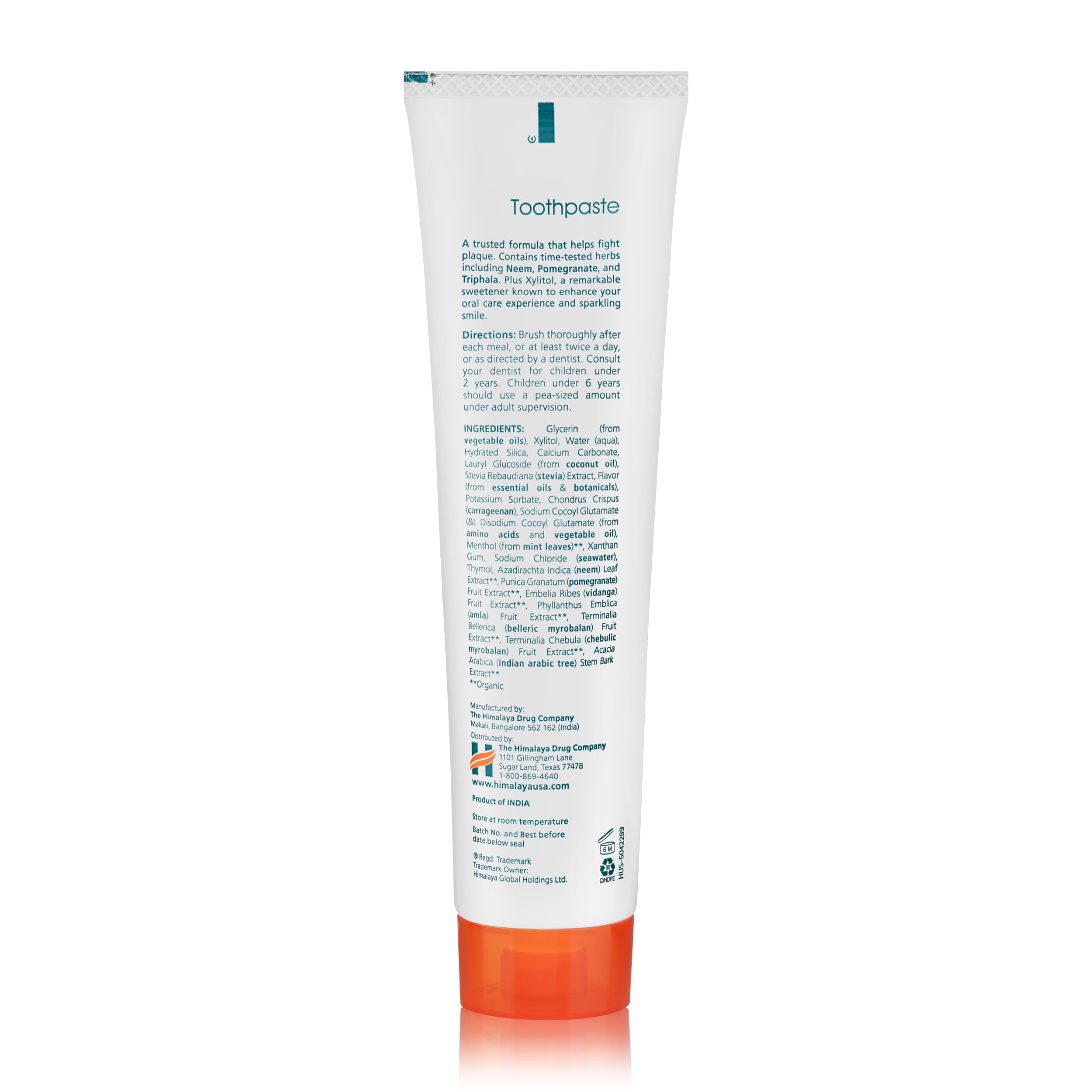 Himalaya Botanique Neem & Pomegranate Toothpaste, Original Formula for Brighter Teeth and Fresh Breath, 5.29 oz, 4 Pack