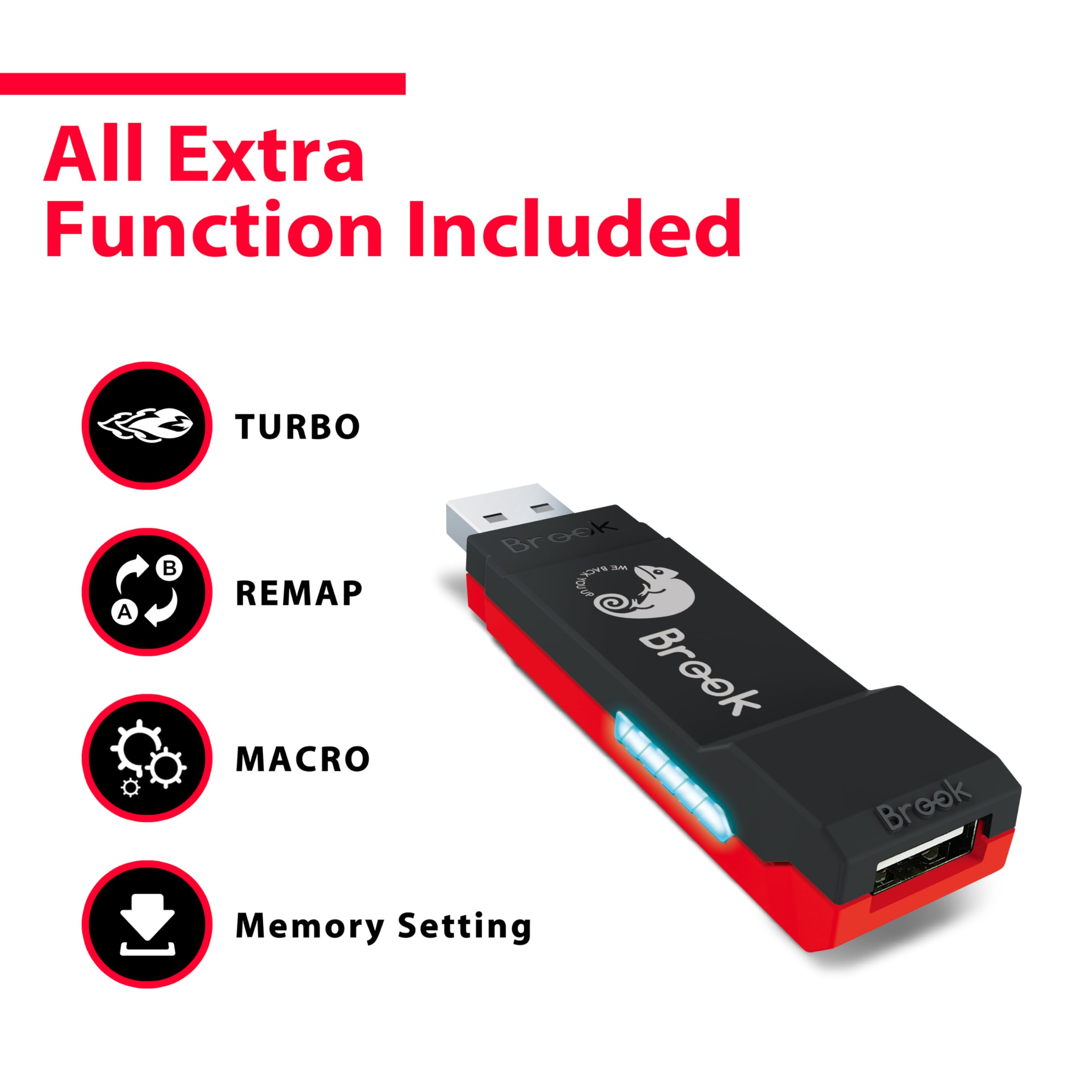Brook Wingman NS Lite Converter- Support Xb Series X/S/One/360, PS5/PS4/PS3, Xb Elite 1/2, Switch Pro Controllers on Switch and PC(X-Input) Gaming Console, Supports Remap, Marco, and Adjustable Turbo