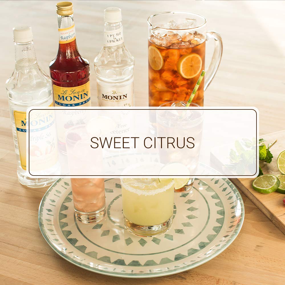 Monin - Sugar Free Triple Sec Syrup, Sweet Orange Flavor, Great for Cocktails, Mocktails, & Mochas, Gluten-Free, Non-GMO (1 Liter)