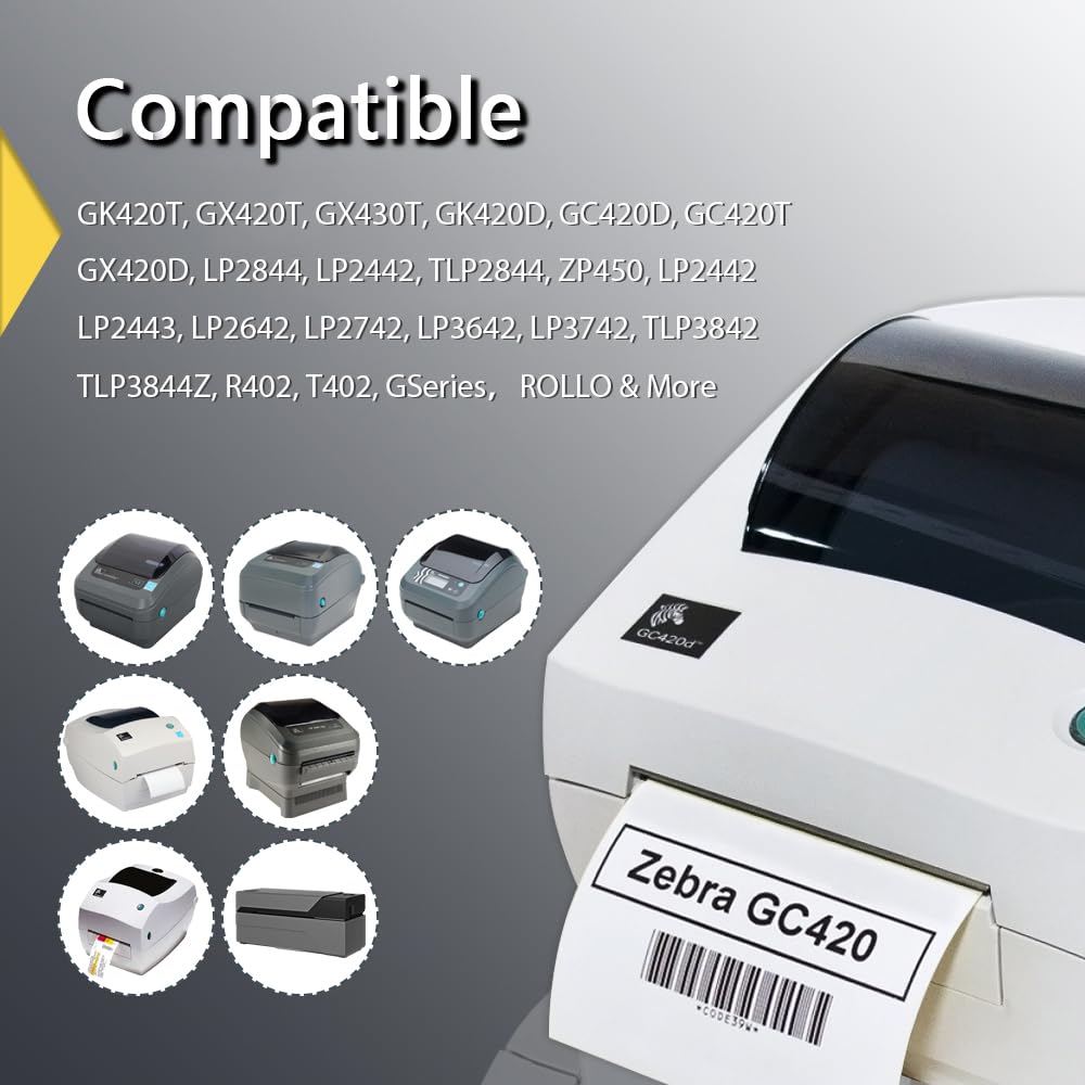 BETCKEY - 4" x 6" (102 mm x 152 mm) Shipping Labels Compatible with Zebra & Rollo Label Printer(not for dymo 4XL), Premium Adhesive & Perforated [2 Rolls, 500 Labels]