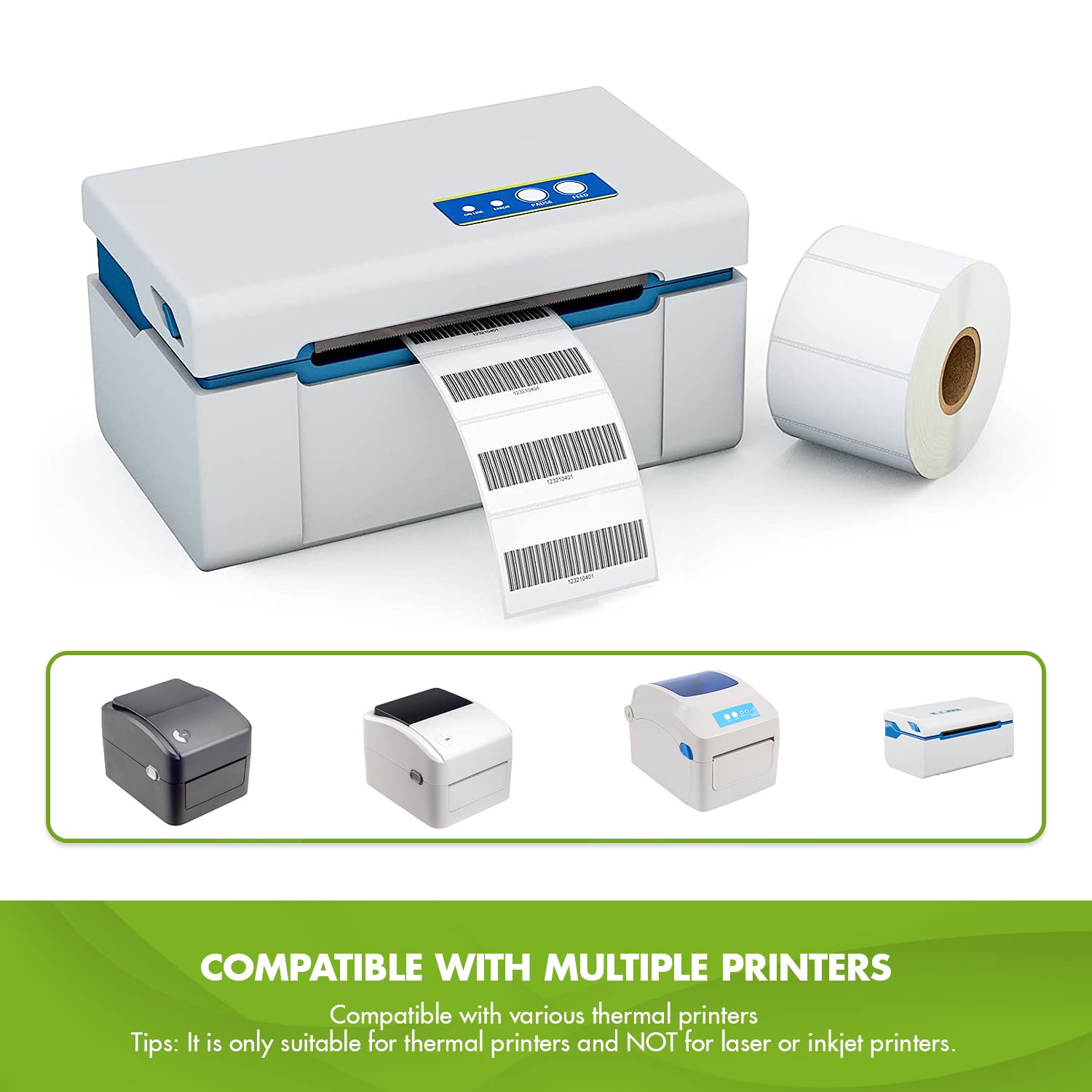 2" x 1" Direct Thermal Label Multipurpose Address Perforated & Compatible with Rollo, Zebra, & Other Label Printers (2"X1" 1300 Labels X 12Rolls)