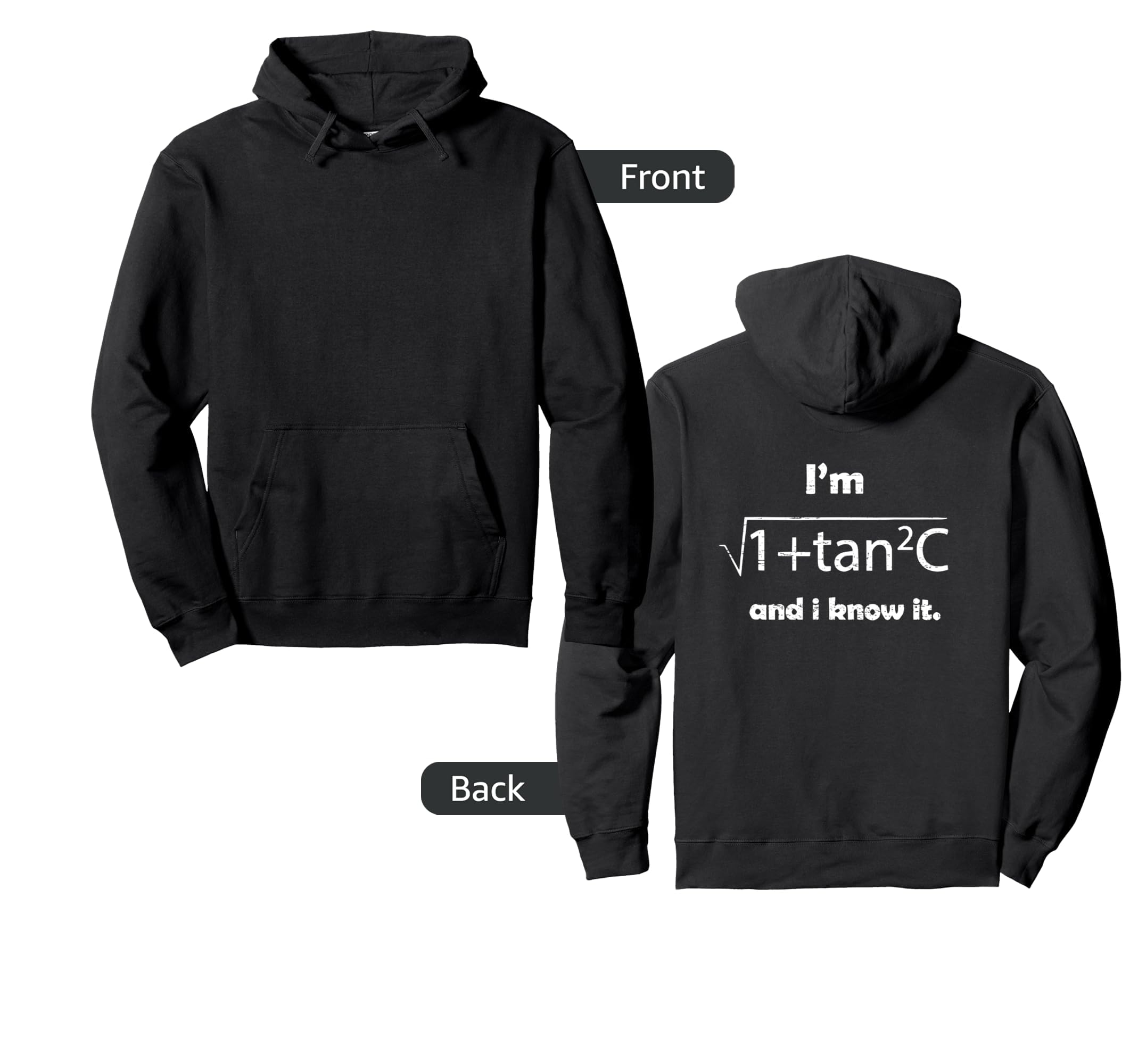 I'm Sexy Math Humor I'm Sec C And I know It (On Back) Pullover Hoodie