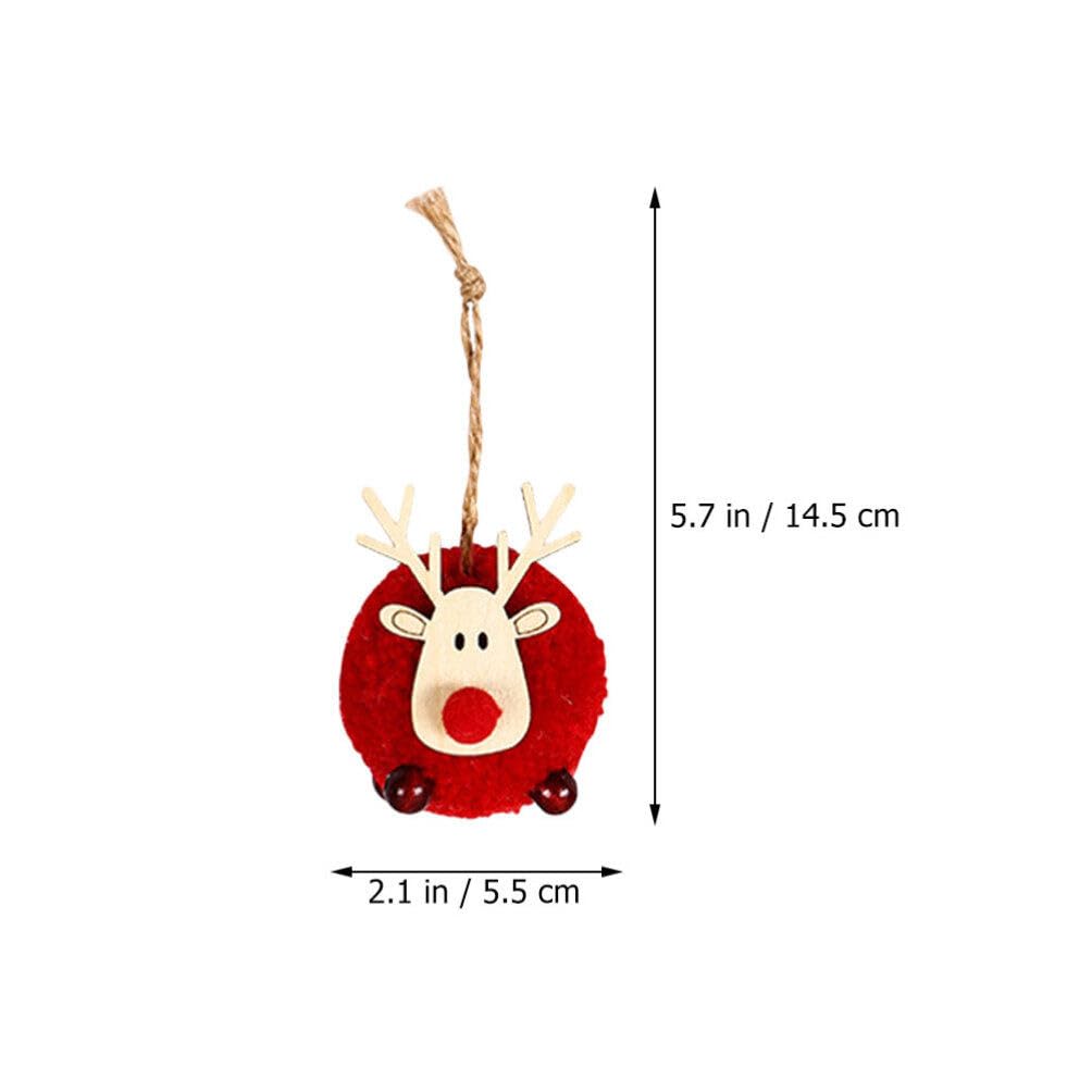 6pcs Christmas Felt Elk Hanging Ornament Antler Reindeer Hanging Pendants Stuffed Reindeer Plush Toy Christmas Tree Decor for Xmas Party Supplies