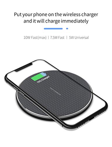 N/A Qi Wireless Charger+External Receiver for Samsung Galaxy A12 A22 A32 A42 A52 A72 4G 5G Black