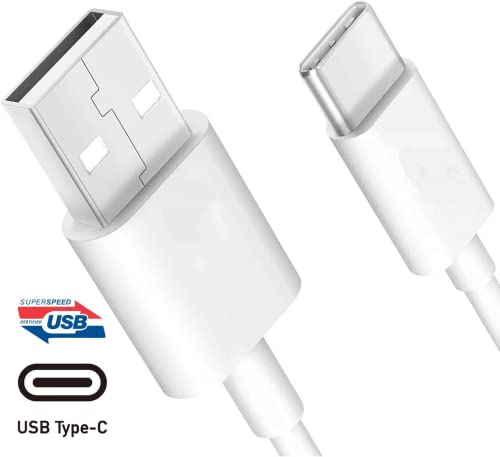Fast Adaptive Wall Adapter Charger for Galaxy S10 S9 Plus Note 9 S8 Note 8 EP-TA20JBE - 6 Foot Type C/USB-C Cable and OTG Adapter - White