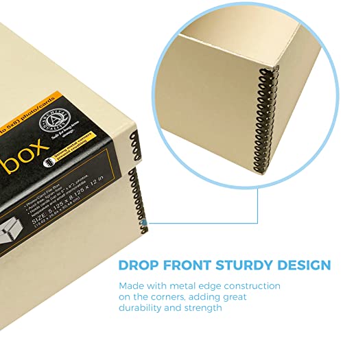 Lineco, Tan Photo Snapshot Photo, Card, File Box Removable Lid. Bulk Storage Negatives, Prints, Films. Museum Level Archival Storage Box. Protects Photos and Negatives. (5"x8"x12")