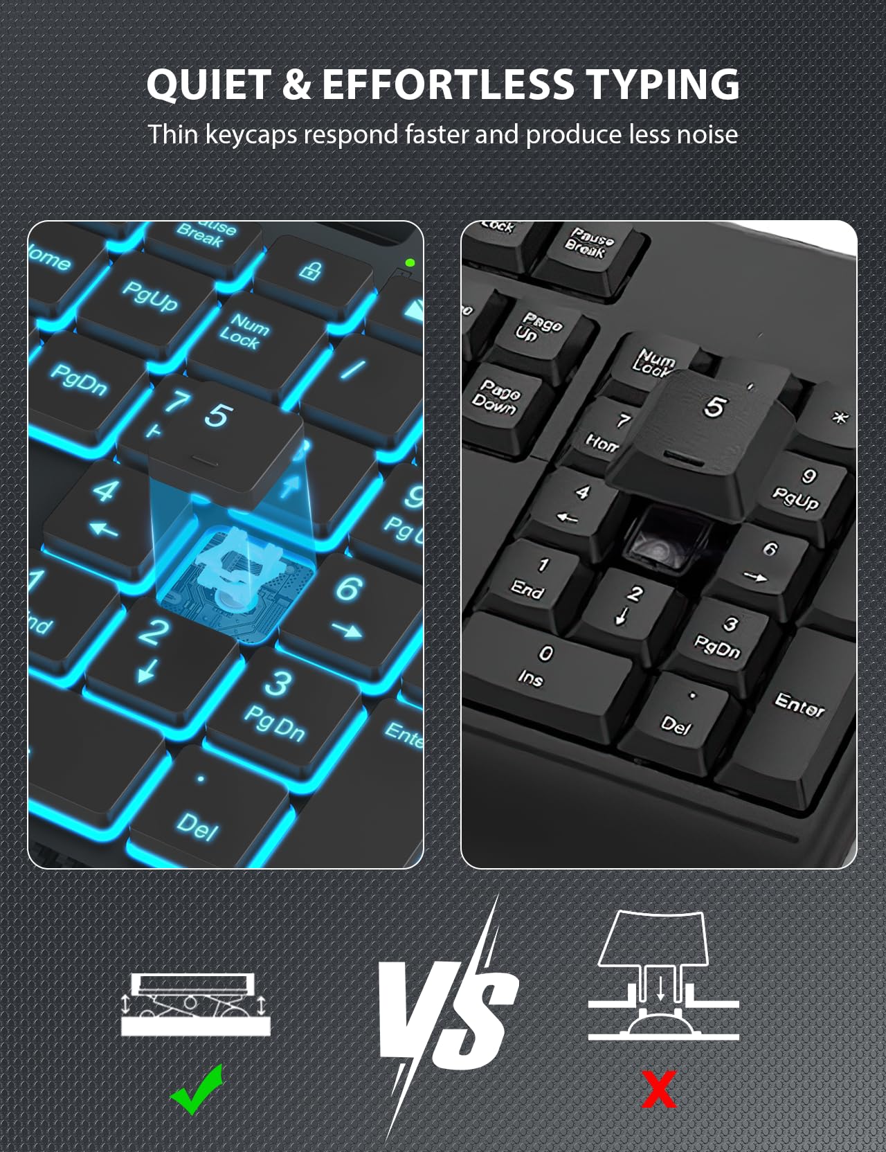 Wireless Keyboard and Mouse with 9 Colored Backlit, Wrist Rest, Jiggler Mouse, Rechargeable Silent Ergonomic Light Up Keyboard Mouse Combo with Phone Holder for Windows, Mac, PC, Laptop