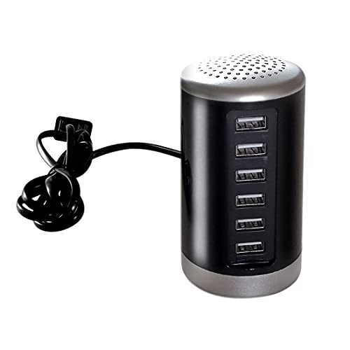Desktop USB Charging Station,6-Port USB Tower Charging Station 30W 6A USB Charging Station,Multi Ports USB Charger Charging for Smartphones,Tablets,and Other USB Devices.(Black)