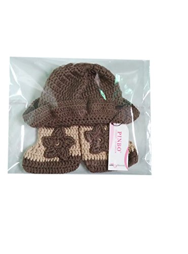 Pinbo® Baby Boys Photography Prop Crochet Knitted Cowboy Hat shoes