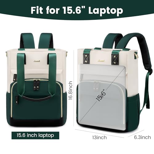 LOVEVOOK Work Backpack for Women, 15.6 Inch Anti Theft Backpack with Luggage Strap, Large Capacity Backpack, Waterproof Laptop Backpack for College, Travel, Commuter