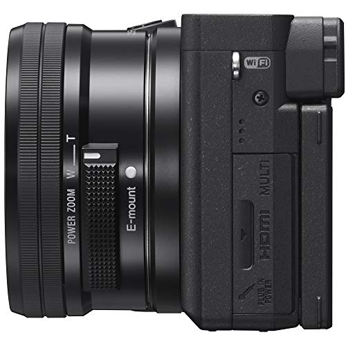 Sony a6400 4K Mirrorless Camera ILCE-6400L/B (Black) with 16-50mm f/3.5-5.6 Lens Kit and 0.43x Wide Angle Lens + 2.2X Telephoto Lens + Deco Gear Extra Battery Gadget Bag Remote & Flash Bundle