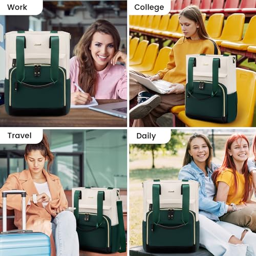 LOVEVOOK Work Backpack for Women, 15.6 Inch Anti Theft Backpack with Luggage Strap, Large Capacity Backpack, Waterproof Laptop Backpack for College, Travel, Commuter