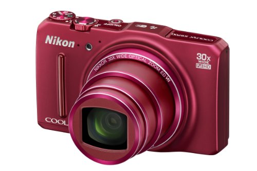 Nikon COOLPIX S9700 Compact Digital Camera - Red (16.0 MP, 30x Zoom) 3.0 inch