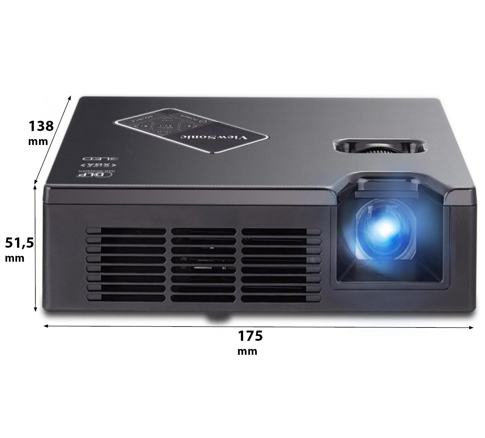 ViewSonic PLED-W800 WXGA HDMI LED Ultra-Portable Mini Projector