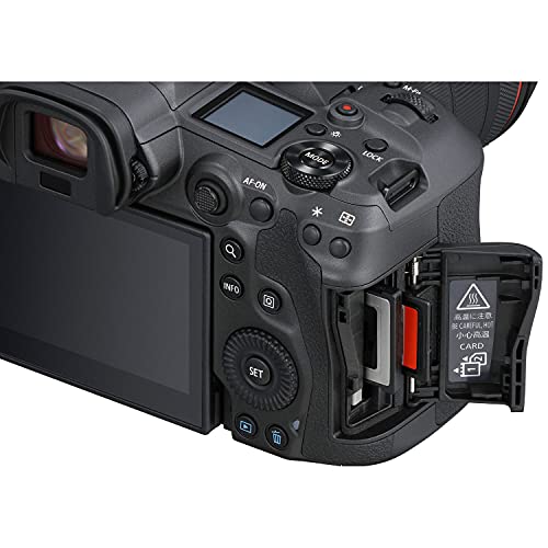 Canon R5 with RF 24-105mm f4 is USM Lens Mirrorless Camera Bundle + EF 75-300 III, EF-EOS R Mount Adapter, V30 Microphone, LED Light, Extra Battery and Accessories(Backpack More), Black, (EOSR5)