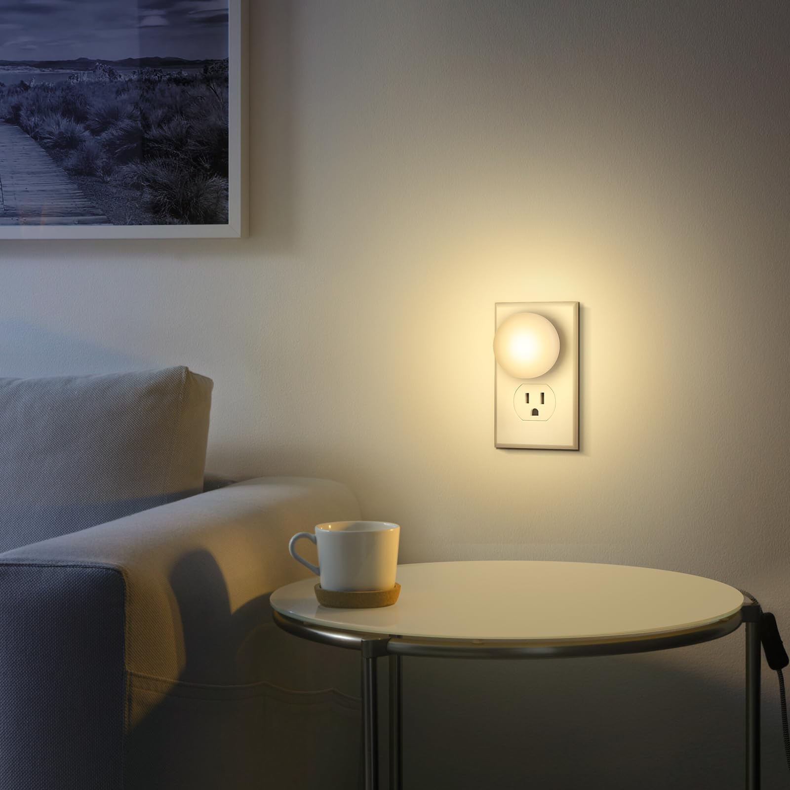FOLKSMATE LED Night Lights Plug into Wall 5-Pack, Plug in Nightlight Soft White with Light Sensors for Adults, Kids Room, Bedroom, Bathroom, Hallway