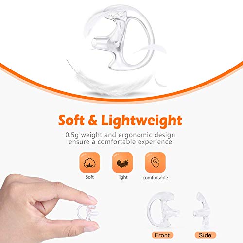 Zeadio Earmould Earpiece Earbud Earplug for Two-Way Radio Coil Tube Audio Kits (Clear, Pair of 8)