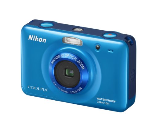 Nikon COOLPIX S30 10.1 MP Digital Camera with 3x Zoom Nikkor Glass Lens and 2.7-inch LCD (Blue)