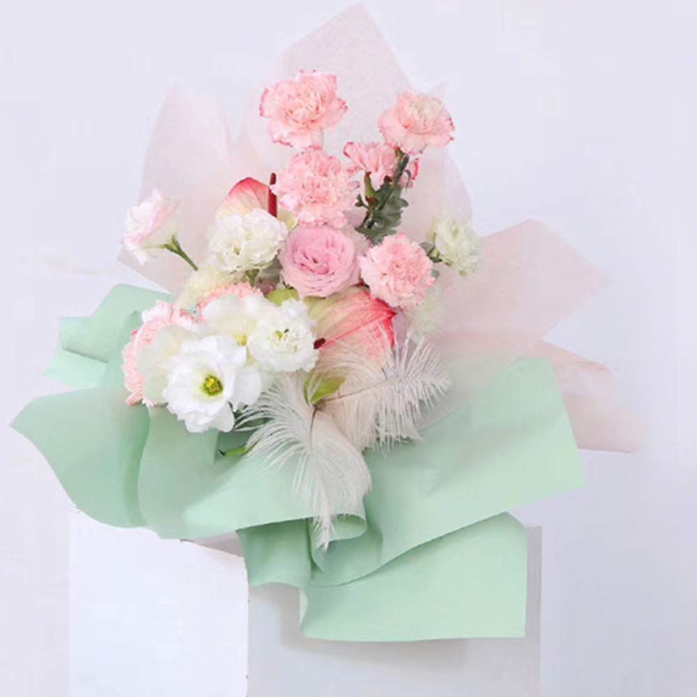 BBJ WRAPS Korean Wrapping Paper Gift Flower Wrapping Cotton Waterproof Bouquet Packaging Tissue Paper Florist Supplies 15 Sheets, 22.8 x 22.8 Inch (White) Product Name