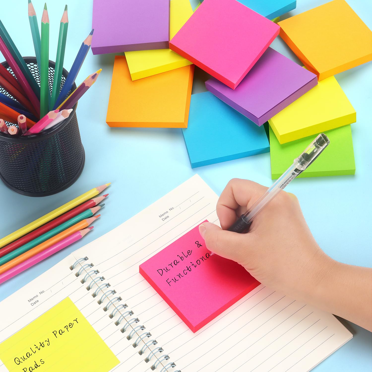 Early Buy Sticky Notes 6 Bright Color 6 Pads Self-Stick Notes 3 in x 3 in, 100 Sheets/Pad